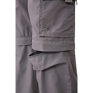 Mountain Warehouse Active Kids Zip Off Hiking Pants - Boys & Girls Dark Grey 9-10 Years