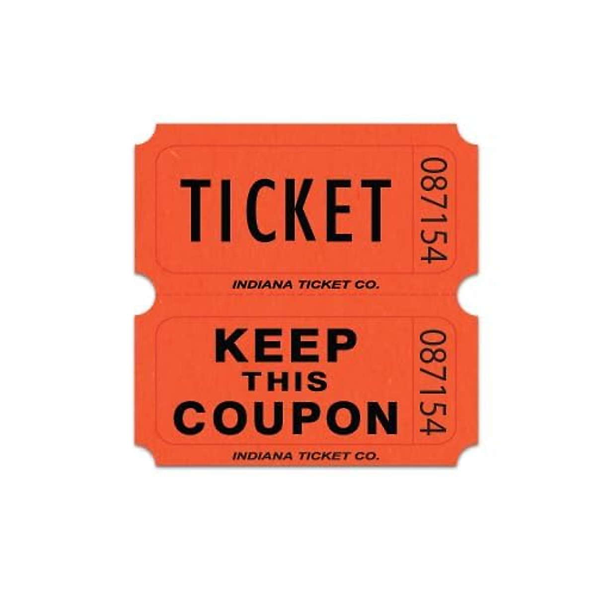 HENRY DOTS 50/50 Double Raffle Tickets - Orange - 100 Ticket Count Per Pack - Easy Tear Away Stubs for Contact Info - Raffle Drum Tickets for Drinks, Carnival, Chinese Auction, Events