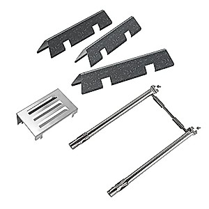 BBQ-PLUS 67060 Heat Deflector,7635 15.3'' Flavorizer Bars,69785 Burner Tube Replacement Parts Repair Kit for Weber Spirit II 200 Series(with Up Front Control), Model Years 2017 and Newer