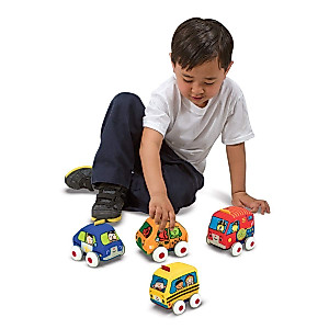 Melissa & Doug Pull-Back Vehicle: K's K i d s Series Learning Toy Set Bundle with 1 Theme Compatible M&D Scratch Fun Mini-Pad (09168)