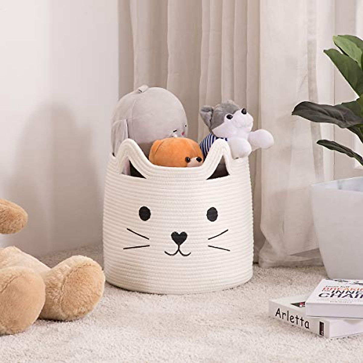 72L Freestanding Laundry Hamper, Collapsible Waterproof Clothes Basket with Easy Carry Long Handle, Washing Bag for Clothes, Toys (1 Pack, White)