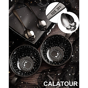 CALATOUR Large Coffee Mug Goth Decor With Midnight Skull,Gift Box Package,Cute Halloween Spooky Witch Gift,Cool Novelty Tea Cup,21oz/620ml Porcelain,1PCS