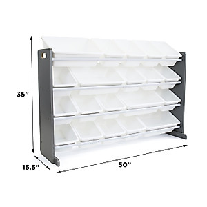 Humble Crew Kids Storage Bundle with Toy Organizer (20 Bins), Book Rack and Accessories