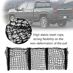 Cargo Net Trunk Bed Organizer, Cargo Storage Mesh Net, Mesh Storage Net with 4 Metal Hooks, Heavy Duty Cargo Net Car Storage Accessories Suitable for Car, SUV, Van, Pickup, Truck