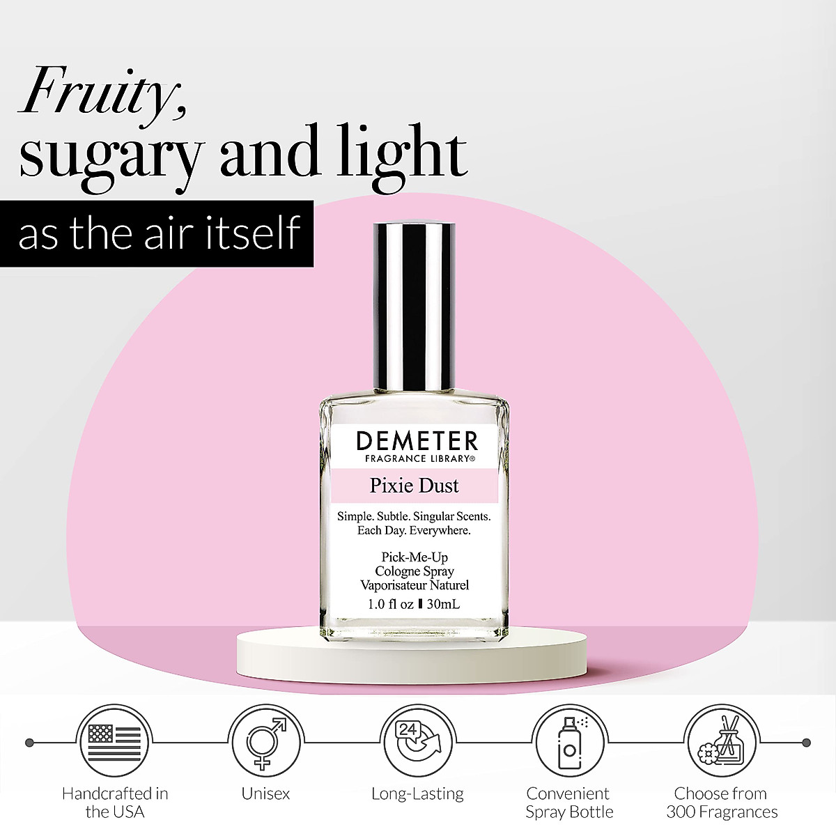 DEMETER Pixie Dust, 1 oz Cologne Spray, Perfume for Women