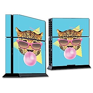 MightySkins Skin Compatible with Sony PS4 Console - Bubble Gum Cheetah | Protective, Durable, and Unique Vinyl Decal wrap cover | Easy to Apply, Remove, and Change Styles | Made in The USA