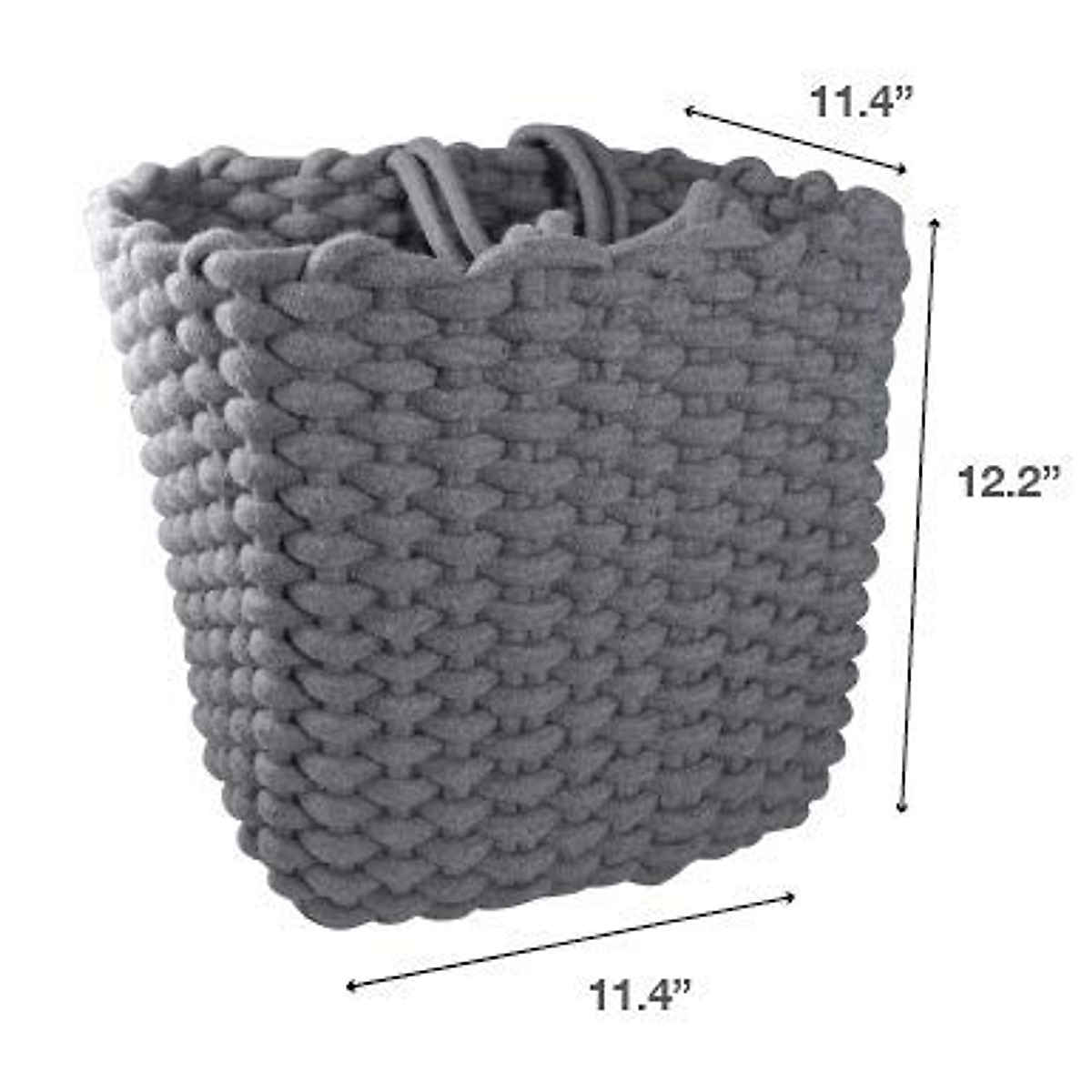 Stor-All Cotton Woven Basket for Organizing, Storage Baskets for Shelves, Woven Baskets for Storage, Laundry Baskets (White)