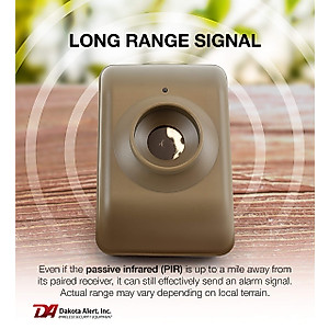 Dakota Alert DCMT-4000 Passive Infrared Motion Detector Transmitter - Wireless Driveway Alarm System for Home Security and Proximity Sensor (Renewed)