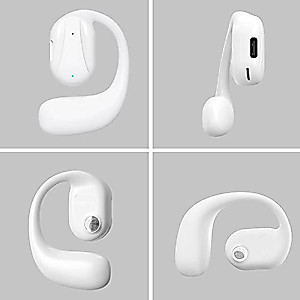 qingbizhin Bluetooth Earhook Headphones Open Bone Conduction Wireless Bluetooth 5.2 Ultralight Business Headphones with Microphone Suitable for Business Office Driving Coupon Organizer (White, B)