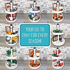 Beautiful Two Tiered Tray – Rustic Wooden Serving Tray Enhances Your Spring Decor - Perfect for Your Home Decorations