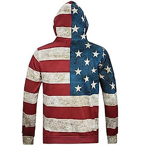 Generic Brands Soul Unisex American Flag 3D Print Hoodies Sweatshirts Pullover with Pocket,Multicolored1,XL