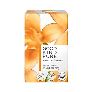 Good Kind Pure Vanilla Ginger Eau de Toilette Spray - Energizing, Gourmand Fragrance - A blend of Casablanca Lily & Warm Vanilla - Clean, Vegan, & Long-Lasting Formula - 1.0 Fl Oz