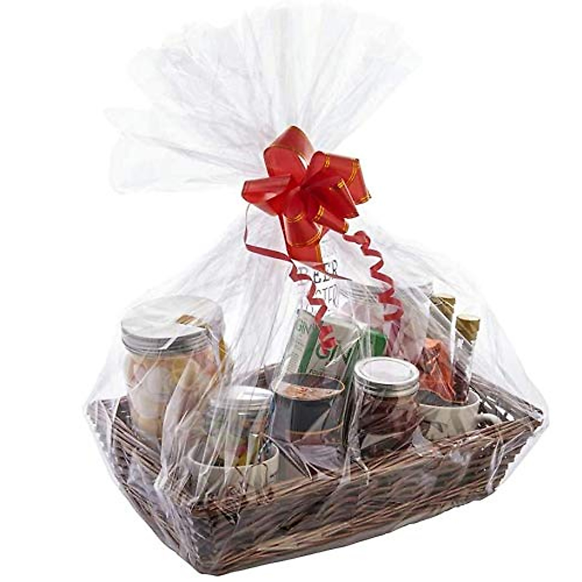 50 Pcs 18x30 Clear flat Cello/Cellophane Treat Bags for Gift Wrapping, Bakery, Cookie, Candies, Dessert, Gift Baskets, Presents, Weddings, Party Favors Packaging. (18x30)