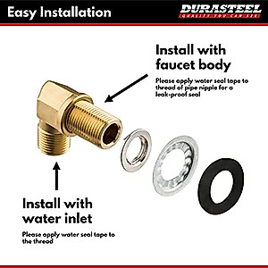 DuraSteel Wall Mount Faucet Installation Kit - Commercial Kitchen No Lead Faucet Mounting Adapter Set for 1/2-inch IPS Female Inlet - Space Saving Backsplash Kit