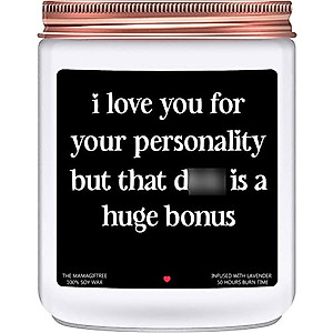 Funny Naughty Gifts for Women, Valentines Day,Anniversary, I Love You, Birthday Gifts for Women, Wife, fiancée, Girlfriend, Couple - Scented Candles Gifts
