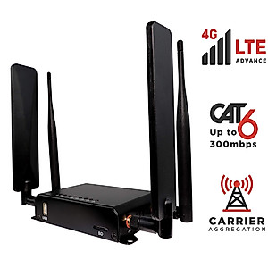 4g LTE+ Advanced OpenWRT Cat6 Unlocked Sim Router Modem with Carrier Aggregation Preconfigured for use on The T-Mobile Network and Compatible with AT&T