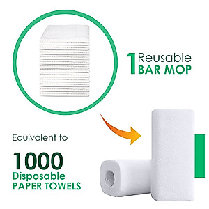 ZUPERIA Bar Mop Kitchen Towels- 12 Pack, 16 x 19 Inches, Bar Mop Towels -100% Cotton Barmops Towels - Super Absorbent, Multi-Purpose for Home, Kitchen and Bar Cleaning (White)