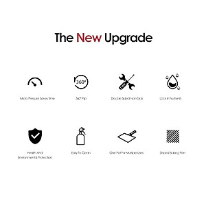 Grill Pan Frying Double Side Portable AntiBurn Handle Kitchen Supplies Grill Pot 32cm 12.6in