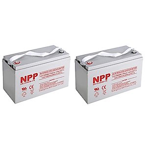 NPP HR12390W FR (2Pcs), 12Volt 2340W 390Watts/Cell AGM Sealed Lead Acid Rechargeable High Rate Battery, Replace 12V 120Ah for Off Grid UPS, Solar Power, RV, Marine，Boat，Golf Cart Battery