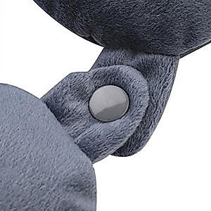 Jadpes UShaped Pillow, Soft Elastic UShaped Travel Pillow Neck Support Office Rest Cushion with Buckle for Outdoors Car Office Home Travel(Grey)