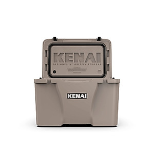 KENAI 25 Cooler | 25 qt Ice Chest Durable Rotomolded Insulated | Made in USA | Warranty for Life | for Beach Boat Camping Fishing Hunting | K25 | Tan