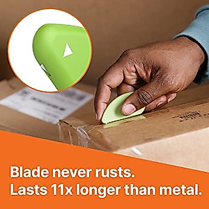 Slice Ceramic Blade, Safety Cutter Finger Friendly, Cuts Blister Packaging, Paper & Ideal for Outline Trims of Shapes or Coupons, 1 Pack, Green