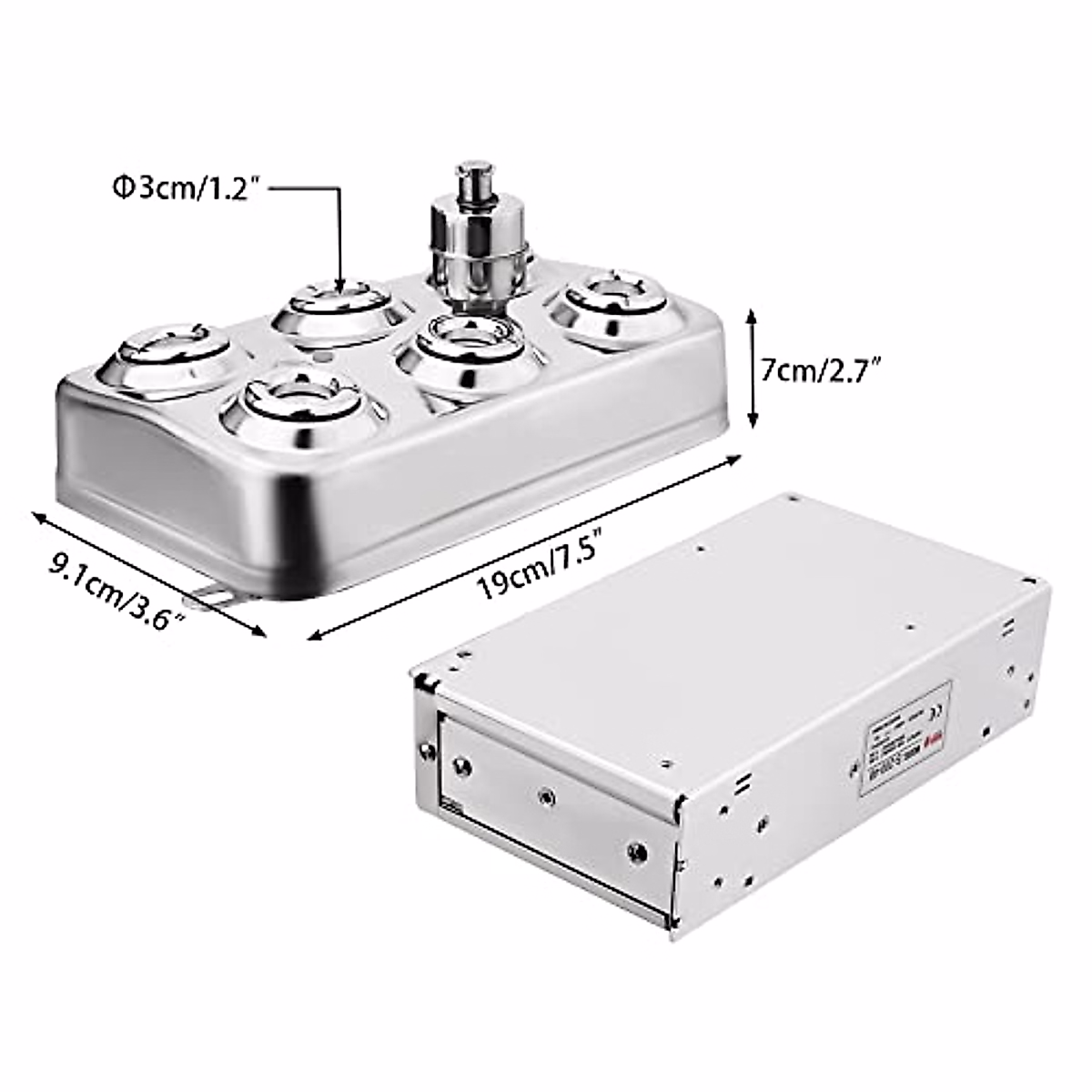 SKYTOU Mist Maker Fogger, 6 Head Ultrasonic Fog Machine 304 Stainless Steel with Transformer for Greenhouse Garden Lawn and Pond