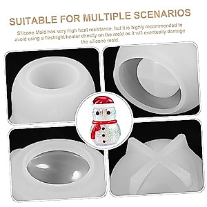 FAVOMOTO 2 Sets Snowman Jar Mold Tray Resin Mold Resin Tray Molds Ring Holder for Jewelry Snowman Candy Jar Molds Snowman Storage Bottle Fruit Bowl Resin Molds Storage Bottle Silicone Mould