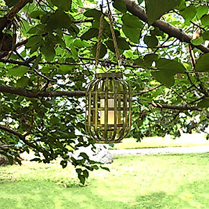 Alpine Corporation QLP1358SLR-HH-TM Alpine Metal Solar Lantern, Weathered Green