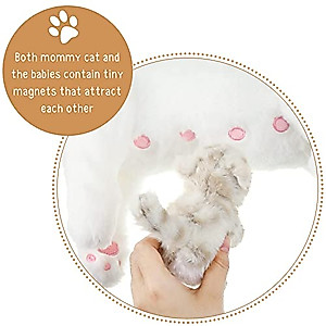 Nurturing Cat Stuffed Animal with Plush Kittens, Cat Baby Stuffed Animals for Girls and Boys Plushy Kitty Mommy Cat with 4 Baby Cats for Birthday Party Favors Gifts (Lovely Style)