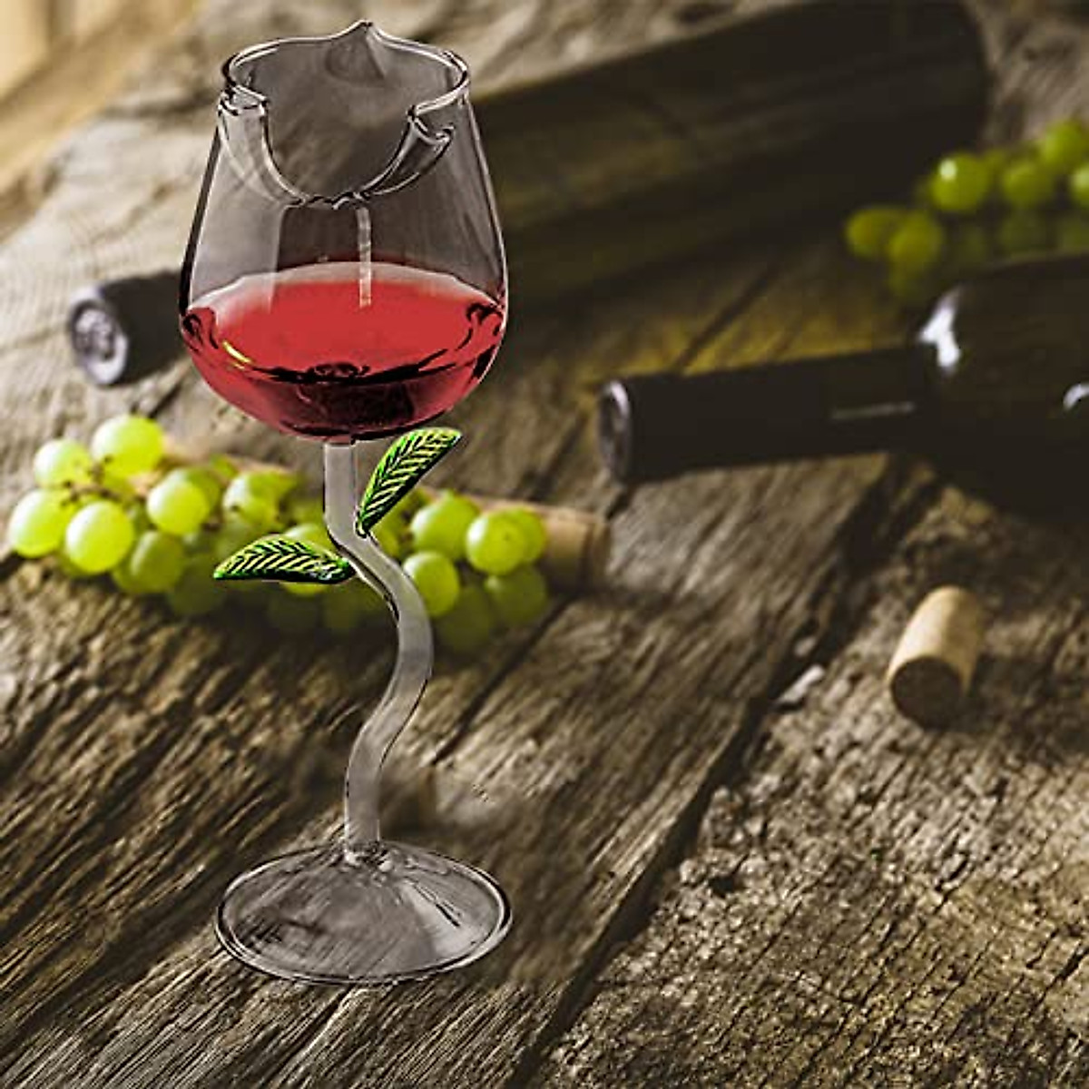 HEEPDD Rose Flower Cocktail Glass Durable for Parties and Bars High Borosilicate Glass Wine Cup (280ml Transparent 1 pc)