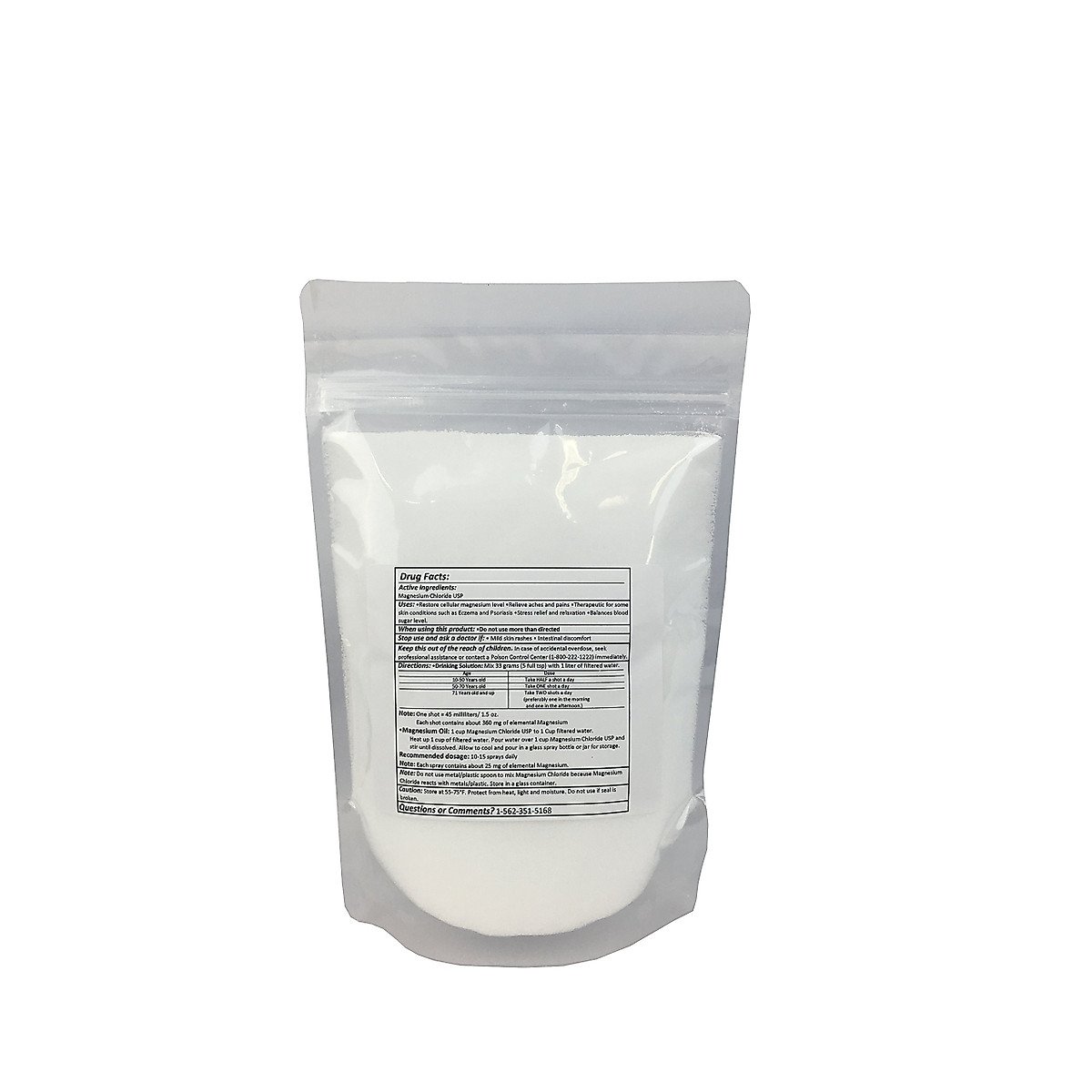 Greenway Biotech Magnesium Chloride USP Supplement 100% Edible Cloruro de Magnesio Comestible Powder (Pharmaceutical Grade) - 1 Pound