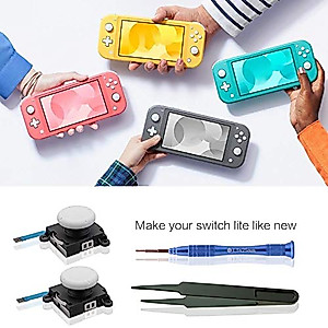 ECHZOVE Joystick Replacement Kits Compatible with Switch lite - White (2 Packs)