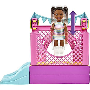 Barbie Skipper Babysitters Inc Playset with Skipper Doll, Toddler Small Doll, Working Bounce House, Swing & Accessories