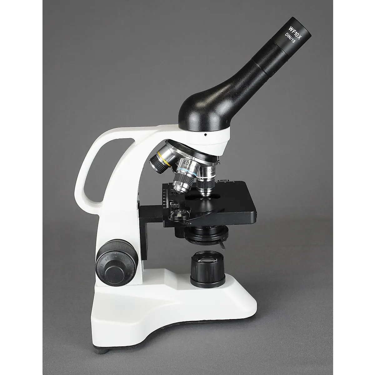 Parco Scientific 3050-100-RC Monocular Compound Microscope, 10x WF Eyepiece, 40x—1000x Magnification, LED Illumination, Coaxial Coarse & Fine Focus, Mechanical Stage, Rechargeable Battery