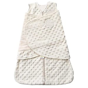 HALO Sleepsack Swaddle, 3-Way Adjustable Wearable Blanket, TOG 3.0, Velboa Plush Dots, Cream, Newborn, 0-3 Months