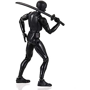 ABROBROKI Black Action Figures Body-Kun DX & Body-Chan DX PVC Figure Model Drawing for S H Figuarts with Box for Artists (Male)