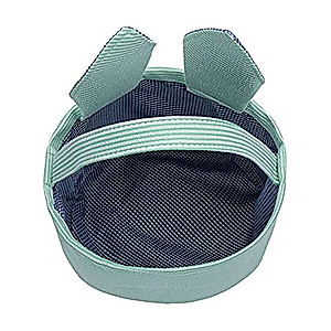 Easter Basket Seersucker Egg Hunt Bunny Baskets for Kids with Cute Rabbit Ears Stripe Storage Gifts Candies Personalized Easter Party Gifts.………