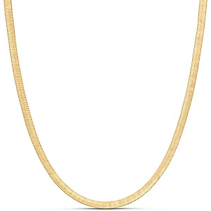 Amazon Essentials 14K Gold Plated Double Herringbone Chain 24", Yellow Gold