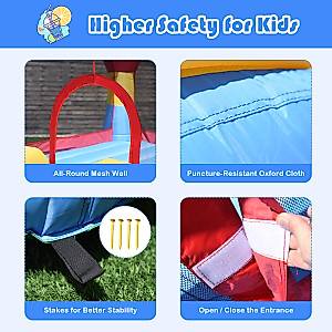 Costzon Inflatable Bounce House, Party Castle Bouncy House for Kids 12ft L x 9ft W x 7ft H Indoor Outdoor Fun w/Large Jumping Area & Fun Slide, Blower, Toddler Bounce House for Backyard Birthday Gifts