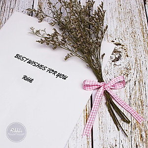 Ribbli Light Pink and White Gingham Ribbon,100% Polyester Woven Edge,3/8 Inch x 10 Yard,Plaid Ribbon Use for Baby Shower,Gift Wrapping,Party Decoration