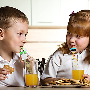 25 Reusable Art Painting Straws for Sip and Paint Brushes Birthday Party Supplies Decorations Favors,Welcome Back to School Party Supplies Gift with 2 Cleaning Brushes