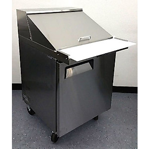 27.5" Commercial Stainless Steel Refrigerated Sandwich Salad Prep Table - All Pans and Cutting Board Included!
