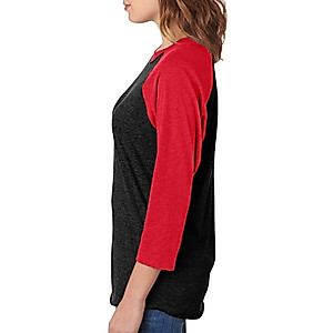 Next Level Mens Tri-Blend 3/4-Sleeve Raglan Tee (6051) vin red/vin blk m