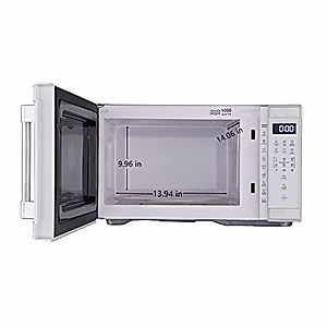 1.1 Cu. ft. 1000 W Mid Size Microwave Oven, 1000W, White Stainless Steel