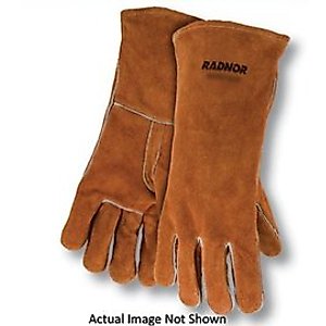 Radnor Large 14" Brown Select Split Cowhide Cotton Lined Left Hand Welders Glove (64057633)
