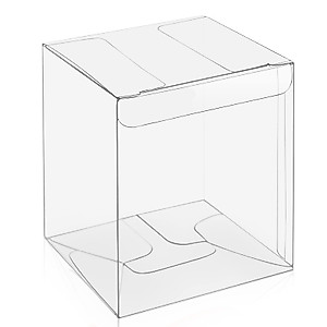 2.25x2.25x3 Inches Small Favor Boxes, Clear Boxes for Macaron, Small Transparent Wedding Baby Shower Birthday Party Favor Boxes, 3 Macaron Box - 25 Pack