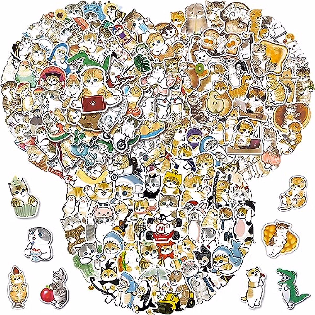 153Pcs Cat Stickers, Cute Cat Stickers for Water Bottles, Vinyl Waterproof Stickers, Laptop, Phone Case, Journaling, Cat Stickers for Kids Teens Girls Gift
