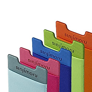 Sinjimoru Card Holder for Back of Phone, Stick on Wallet functioning as Credit Card Holder, Phone Wallet and iPhone Card Holder / Card Wallet for Cell Phone. Sinji Pouch Basic 2, Black