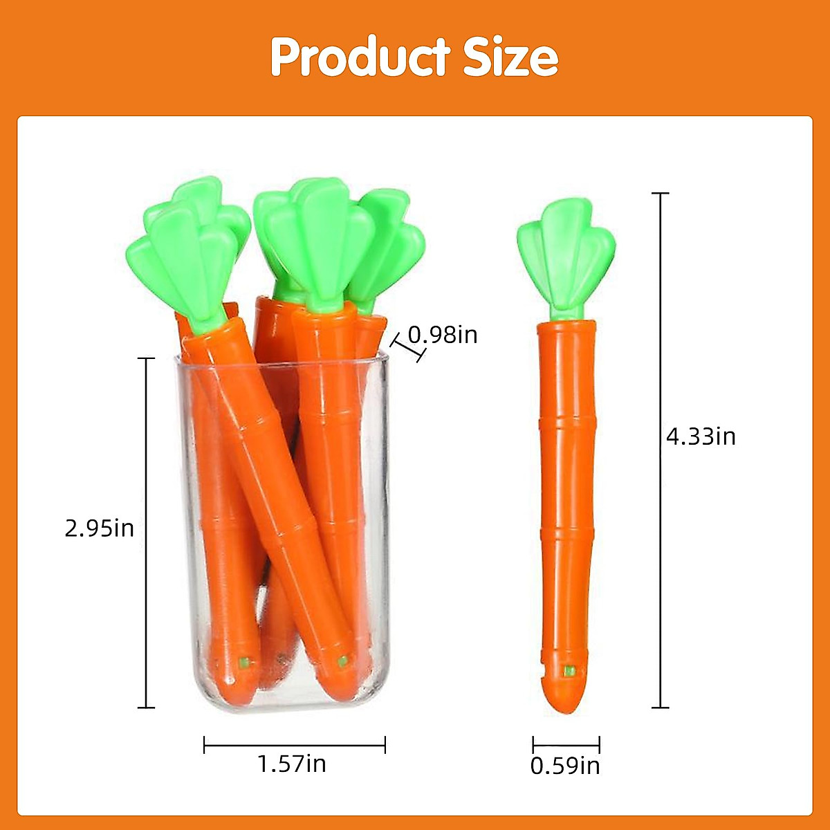 Refrigerator Sealing Clips, Cute Carrot Shape Food Bag Clips with Storage Box, Food Bag Sealer Clips for Kitchen, 2 Pack, 10 Pieces Total